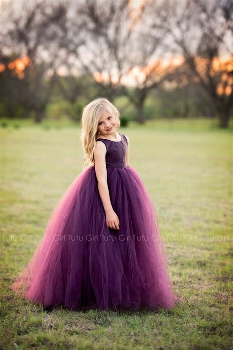 Purple Flower Girl Dress Plum Tutu Dress Eggplant Tulle Dress Etsy Canada