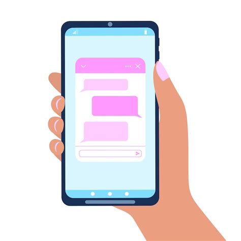 Main Tenant Un Smartphone Avec Une Fenêtre De Chat Bot Formulaire