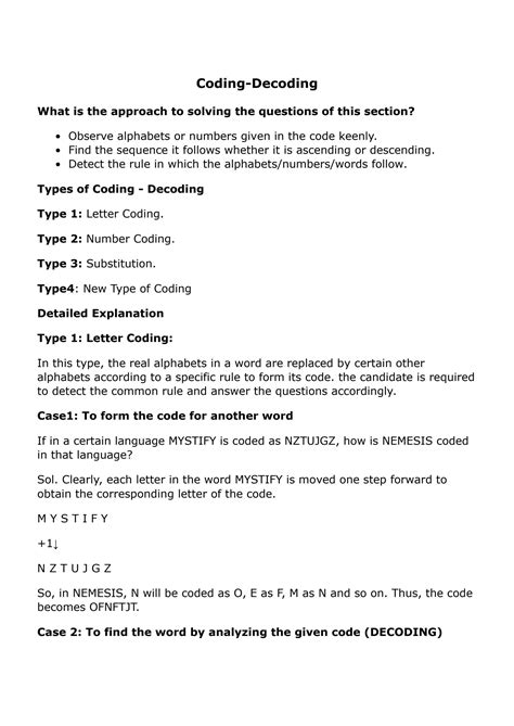 SOLUTION Coding And Decoding Studypool