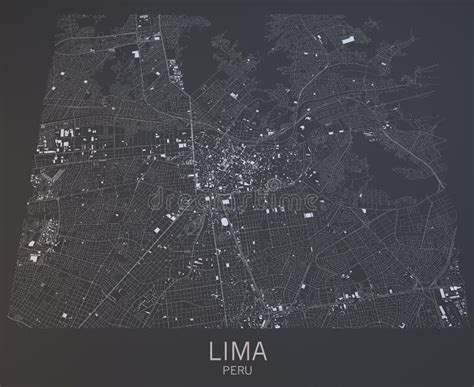 Lima Map Peru South America Stock Illustration Illustration Of Rivers Roads 71419581