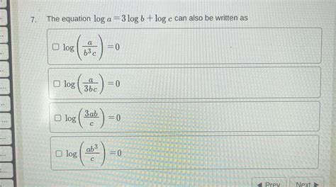 solved the equation loga 3logb logc ﻿can also be written