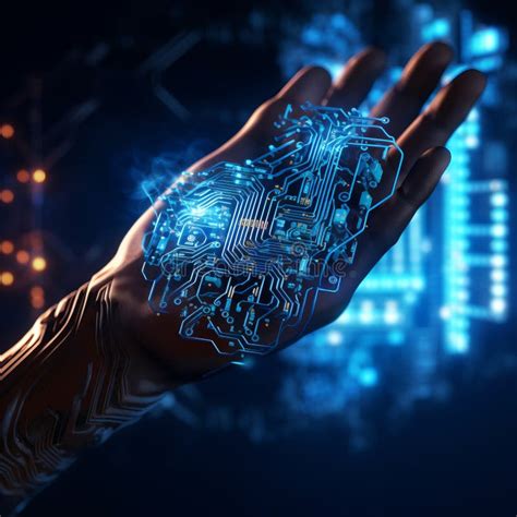 Finger Touching Electronic Circuit Board Technology And Innovation Concept Stock Illustration