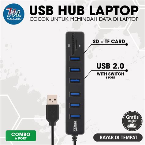 Jual Usb Hub Port Combo Card Reader Sd Tf Card In Usb Shopee Indonesia