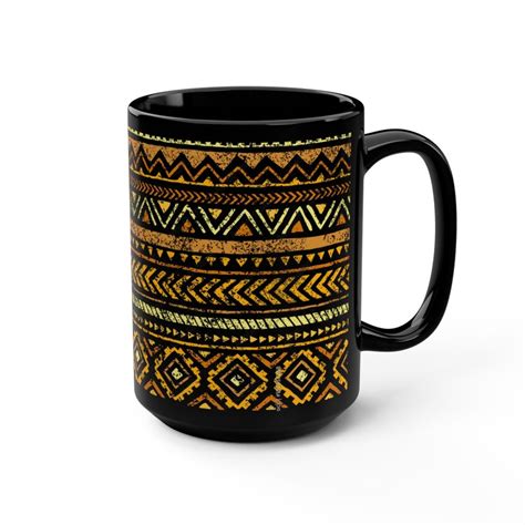 Black Mug 15oz Bogolan Print African Design Perfect Ts Different