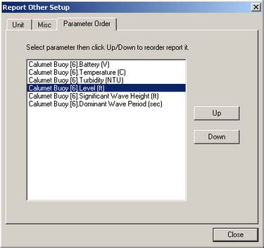 Reorder Parameters In A Report NexSens