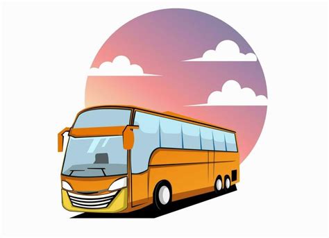 Yellow Color Bus Vector Illustration