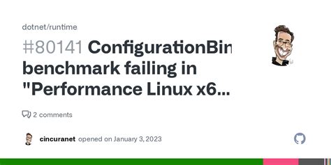 Configurationbinderbenchmarksget Benchmark Failing In Performance