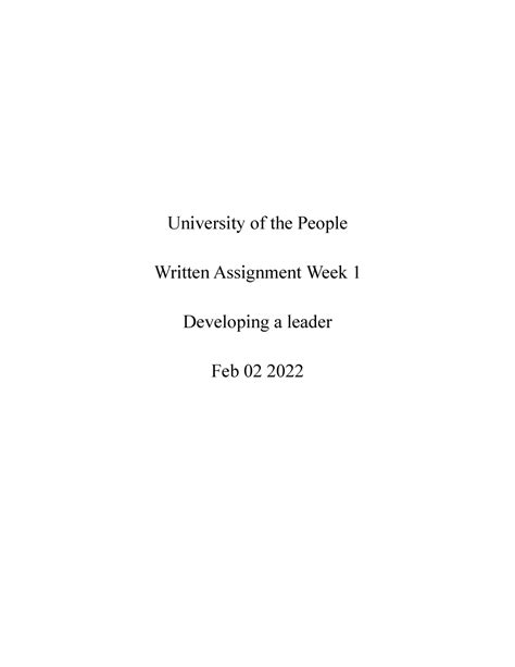 written assignment week 1 university of the people written assignment