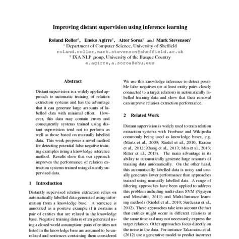 Improving Distant Supervision Using Inference Learning Acl Anthology