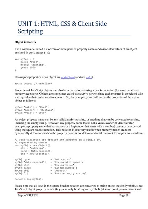09 Java Script Objects Unit 1 Html Css And Client Side Scripting Object Initializer It Is A