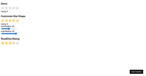 React Svg Star Rating Forked Codesandbox