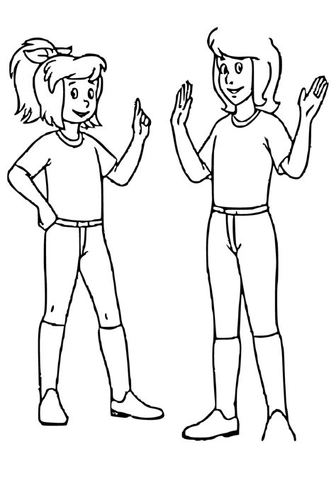 Bibi Und Tina Paar Ausmalbild Zum Ausdrucken Kostenlos F R Erwachsene Und Kinder Lystok Com