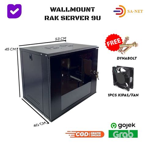 Jual Wallmount Rack Server 9u Rak Server Ukuran 9u Single Glass Door Network Cabinet Shopee