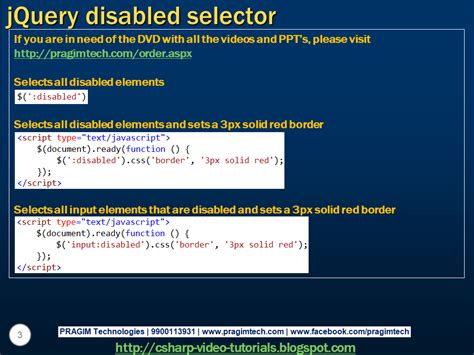 Sql Server Net And C Video Tutorial Jquery Disabled Selector