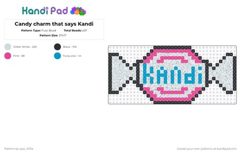 Candy Charm That Says Kandi Fuse Bead Pattern Kandi Pad Kandi