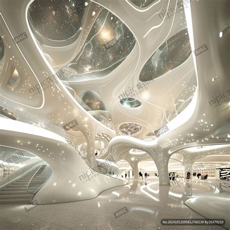 Ai创作图科技感建筑装饰装修 飞碟场馆线条 梦幻建筑空间 科技文化中心素材 未来科技概念建筑 科幻感装饰装修 科幻建筑设计 异形公建 未来感十足的内部 未来科技感装饰 大空间建筑 科技馆线条