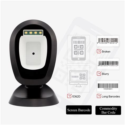 Automatic Handsfree 1d 2d Barcode Scanner Usb Barcode Scanner 360 Degrees Rorating Scanning