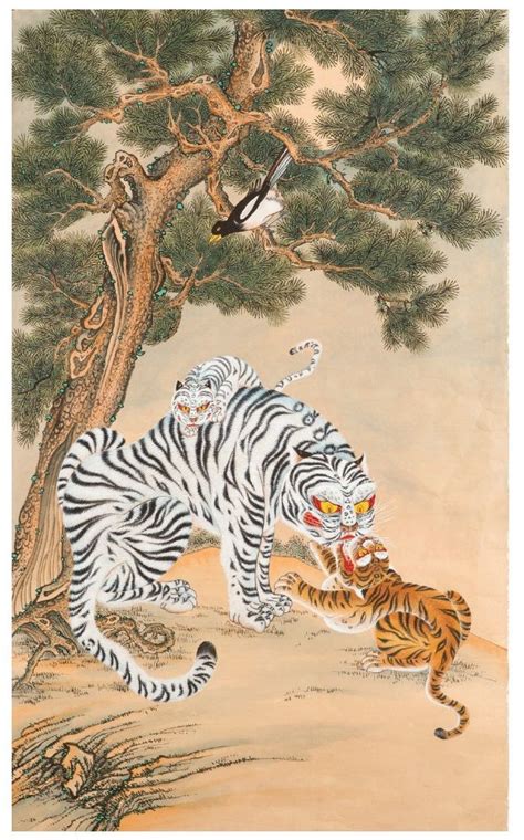 일본 예술 호랑이 그림 한국의 미술