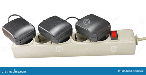 Multiple Socket With Power Supplies Stock Image Image Of Green Electrical