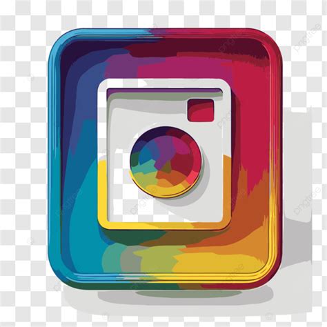 무지개 색깔의 인스타그램 아이콘 벡터 흰색 배경에 있는 인스타그램 화면의 단순한 다채로운 아이콘 그림자 없음 작은 프레임 중앙 Png 일러스트 및 벡터 에 대한 무료