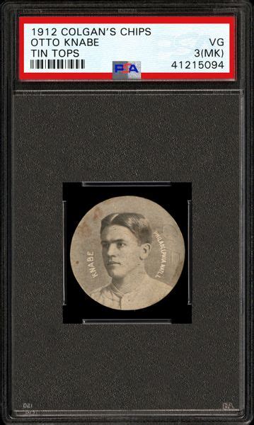 1912 Colgans Chips Tin Tops Otto Knabe Psa Cardfacts®