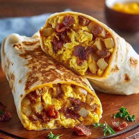 Bacon Egg Cheese Breakfast Burrito With Potatoes My Homemade Cooks