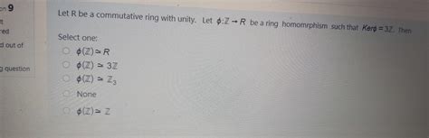 Solved On 9 Let R Be A Commutative Ring With Unity Let