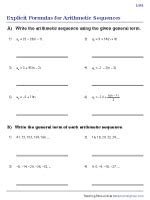 Arithmetic Sequence Worksheets