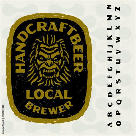 Beer Typeface Vector Hand Crafted Font In Medieval Style With Hops