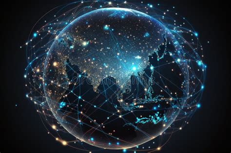 Global Network Connection Concept Big Data Visualization Social Network Communication In The