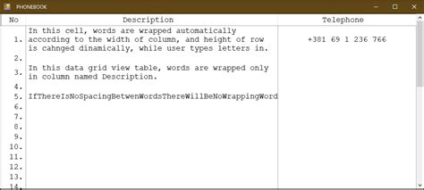 How To Wrap Words In Datagridview Cell