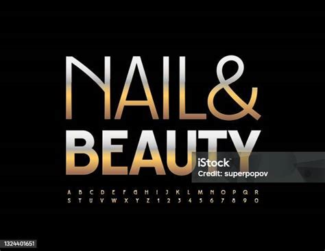 벡터 글래머 엠블럼 네일 과 아름다움 우아한 알파벳 문자 및 숫자 세트 라벨에 대한 스톡 벡터 아트 및 기타 이미지 라벨 매니큐어 화장품 미장원 Istock
