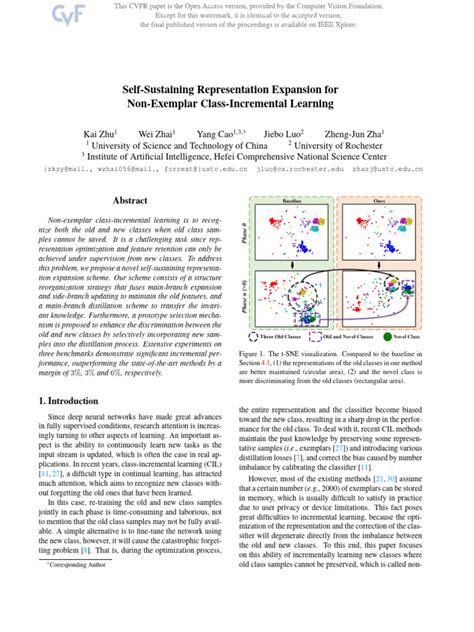 Zhu Self Sustaining Representation Expansion For Non Exemplar Class Incremental Learning Cvpr
