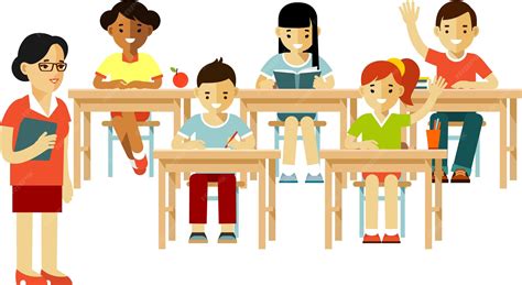 Premium Vector Teacher And Group Of Diverse Multicultural Elementary