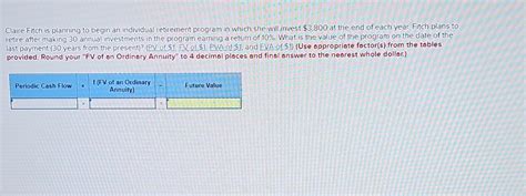 Solved Claire Fitch Is Planning To Begin An Individual