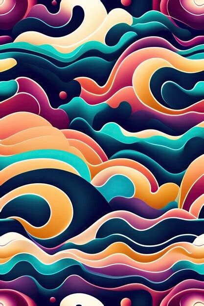 Premium Ai Image Seamless Waves Pattern