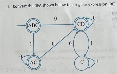 solved 1 convert the dfa shown below to a regular
