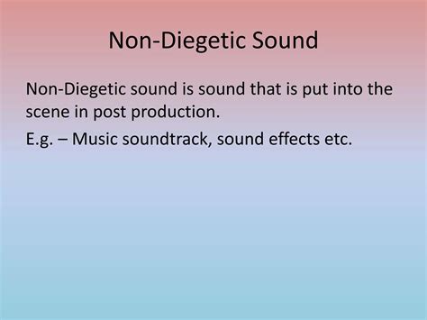 diegetic and non diegetic sound ppt