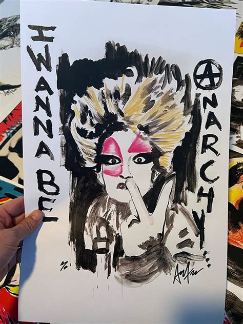 Sex Pistols Rare Signed Art Print Anarchy The Uk Jordan By Adam Turkel Punk Rock Glam Poster
