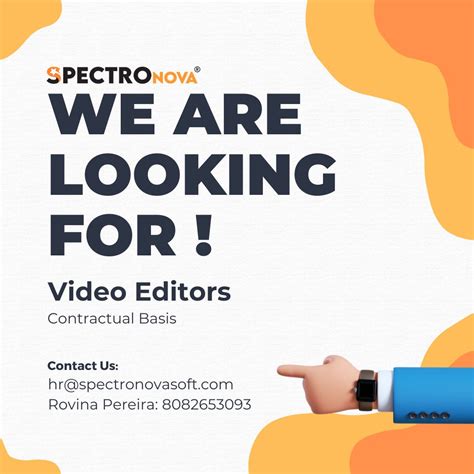 Spectronova On Linkedin Wearehiring Jobopportunity Videoeditor