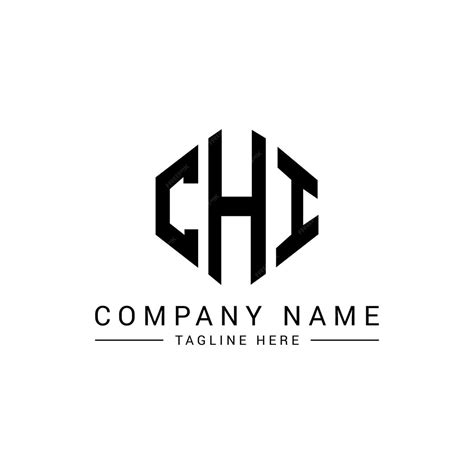 Chiのロゴデザインはポリゴンとキューブの形状でchi ヒクサゴン のベクトルロゴのテンプレートホワイトとブラックの色chiのモノグラムビジネスと不動産のロゴ Premiumベクトル素材