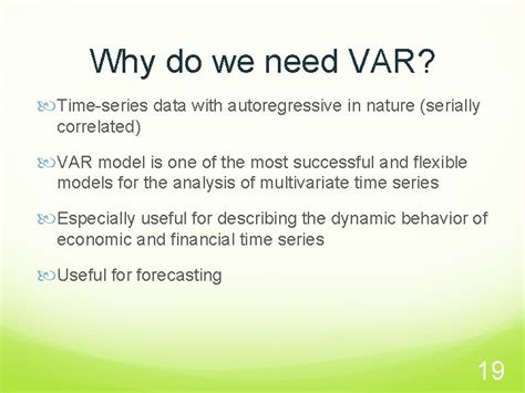 Vector Autoregression 1 Overview Vector Autoregression Var Model
