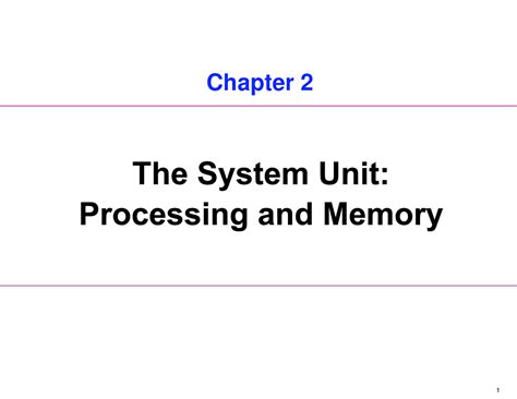 Lecture Slides On Processing And Memory Cis 101 Docsity