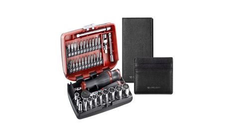 R2nano24h Facom 38 Piece Metric 1 4 In Standard Socket Bit Set With Ratchet 6 Point Hex Bit