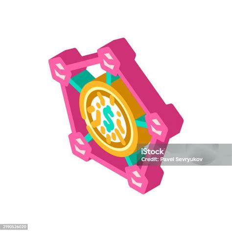 Distributed Ledger Decentralized Application Isometric Icon Vector Illustration Stock