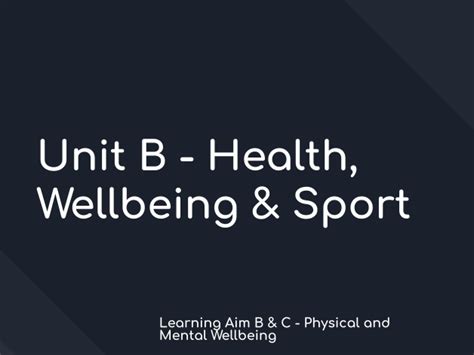 pearson btec level 3 nationals in sports coaching unit b health