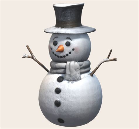 3d Snowman Model Turbosquid 2320799