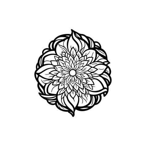 Rangoli Icon Hand Draw Black Colour Diwali Logo Symbol Perfect Stock Vector Illustration Of