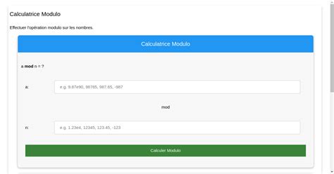 Calculatrice Modulo