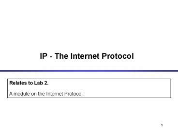 PPT IP The Internet Protocol PowerPoint Presentation Free To View Id 3bbb70 ZTUwN